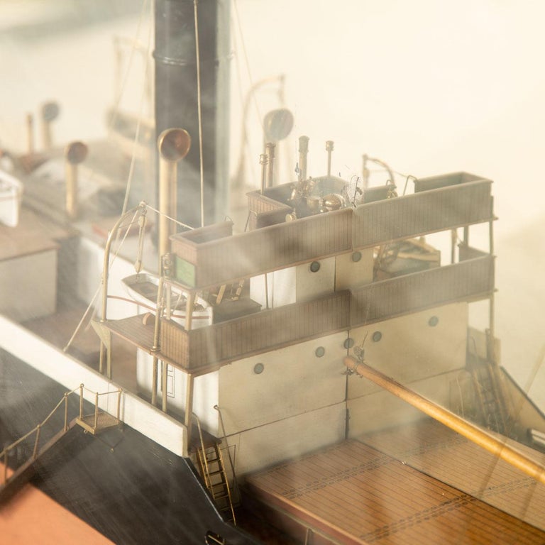 20thC Builder's Mirror-Back Half Model Of A Steamer Cargo Ship, England ...