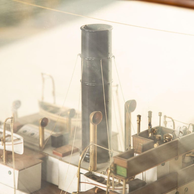 20thC Builder's Mirror-Back Half Model Of A Steamer Cargo Ship, England ...