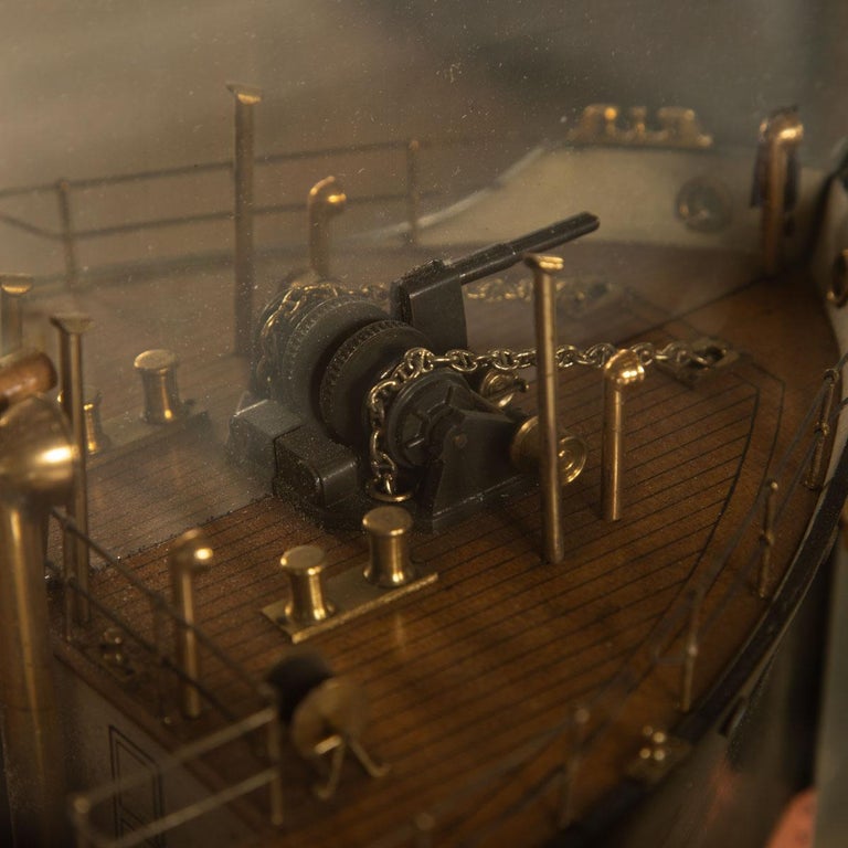 20thC Builder's Mirror-Back Half Model Of A Steamer Cargo Ship, England ...