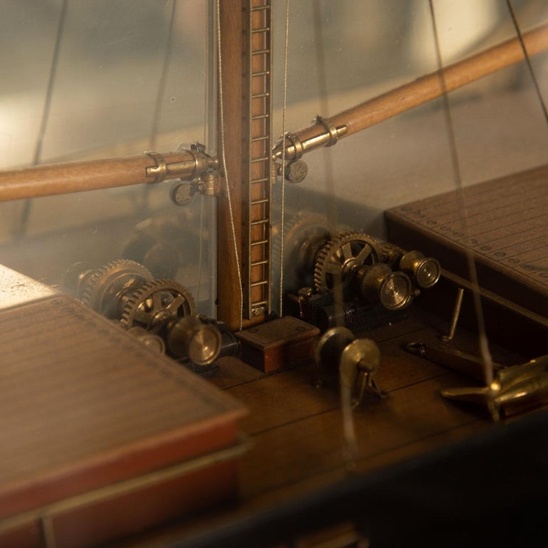 20thC Builder's Mirror-Back Half Model Of A Steamer Cargo Ship, England ...