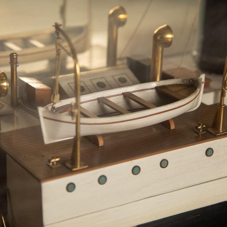 20thC Builder's Mirror-Back Half Model Of A Steamer Cargo Ship, England ...