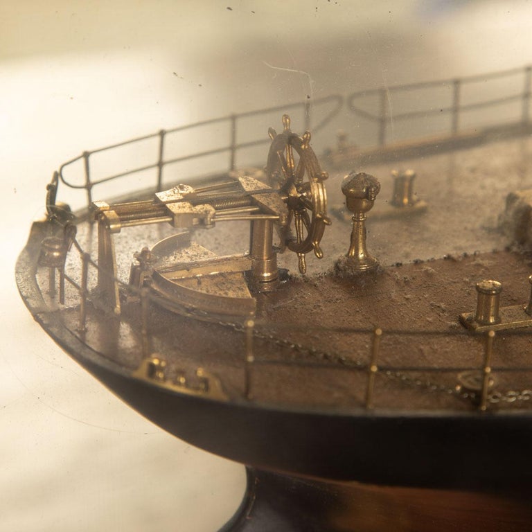 20thC Builder's Mirror-Back Half Model Of A Steamer Cargo Ship, England ...