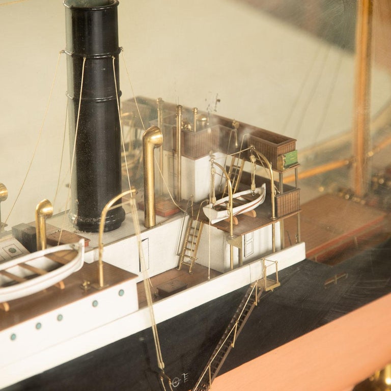 20thC Builder's Mirror-Back Half Model Of A Steamer Cargo Ship, England ...