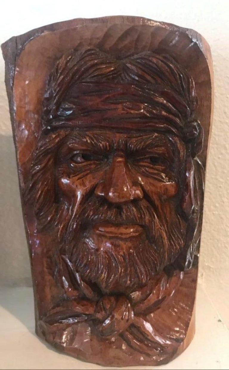 20th Century Hand Carved Wood Folk Art Carvings / Bookends at 1stDibs