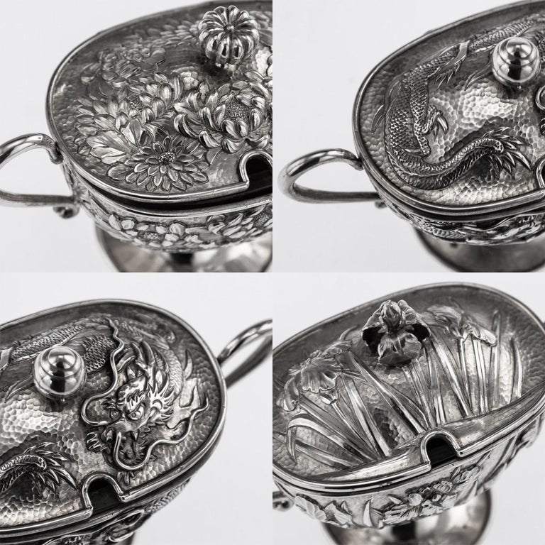 20th Century Japanese Solid Silver Condiment Set, Konoike, Yokohama ...