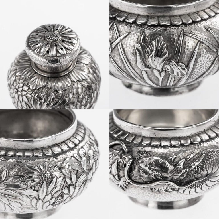 20th Century Japanese Solid Silver Condiment Set, Konoike, Yokohama ...