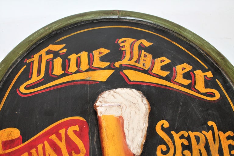 20th Century Original Hand Painted Beer Sign at 1stDibs