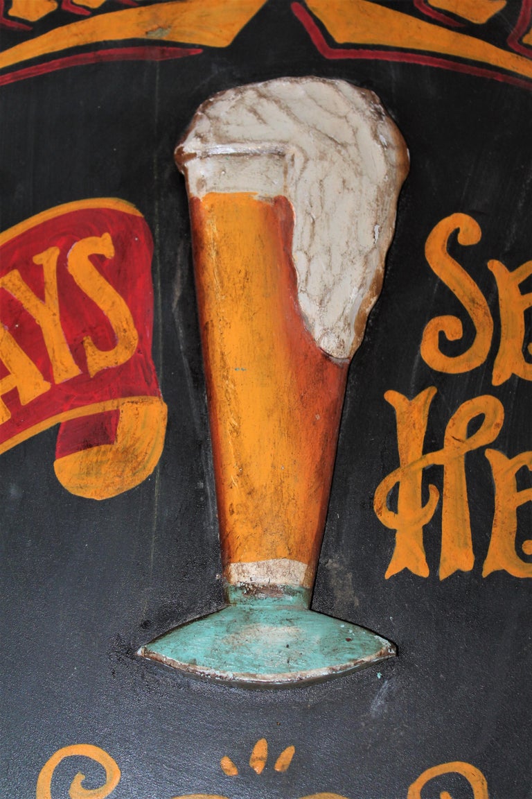 20th Century Original Hand Painted Beer Sign at 1stDibs