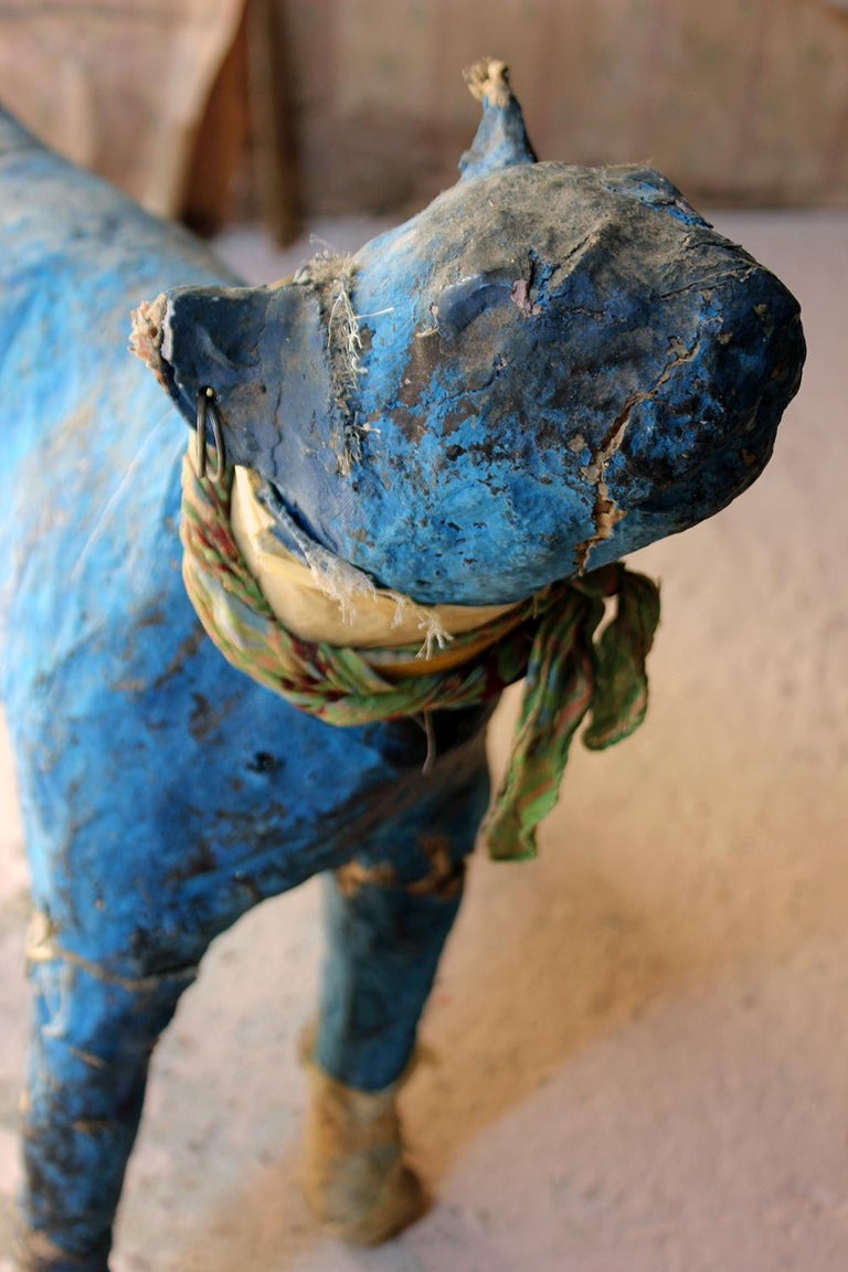20th Century Papier-Mâché Blue Painted Model of a Cat, circa 1992 at ...