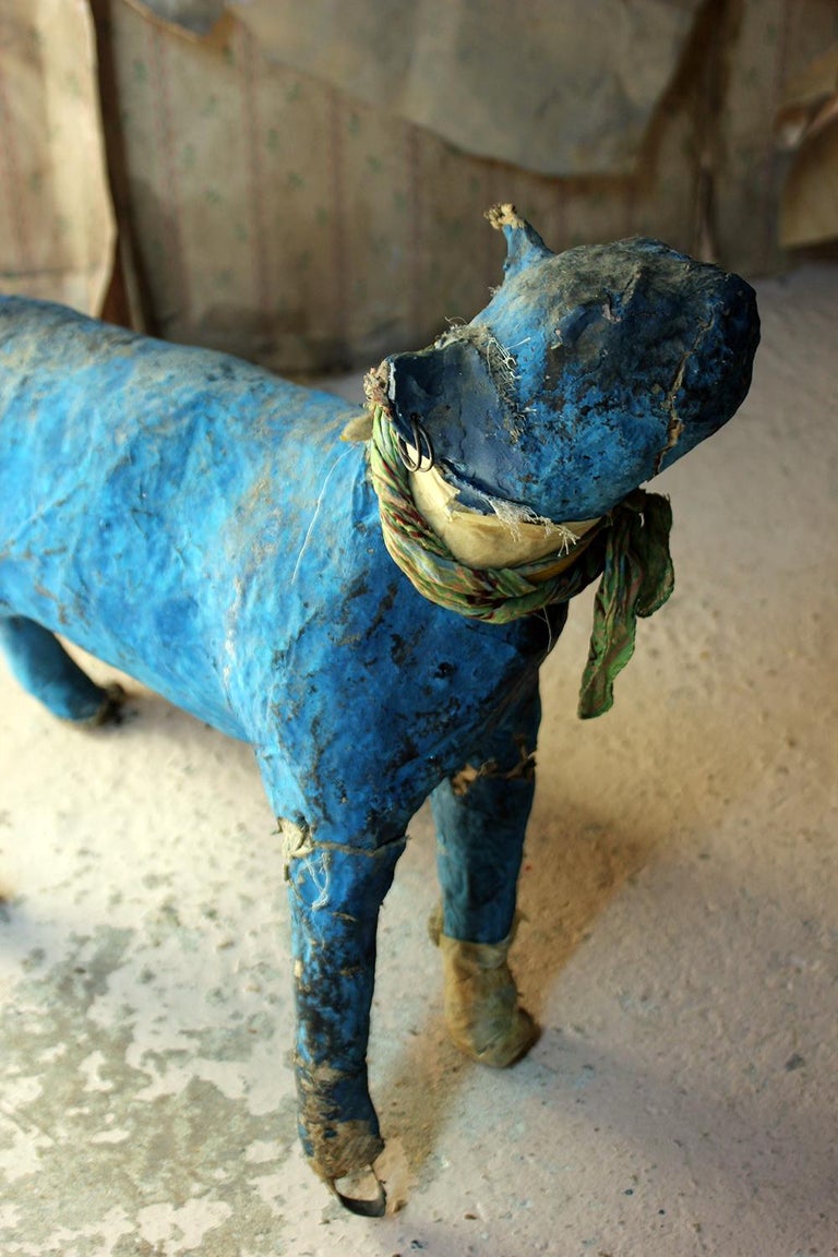 20th Century Papier-Mâché Blue Painted Model of a Cat, circa 1992 at ...