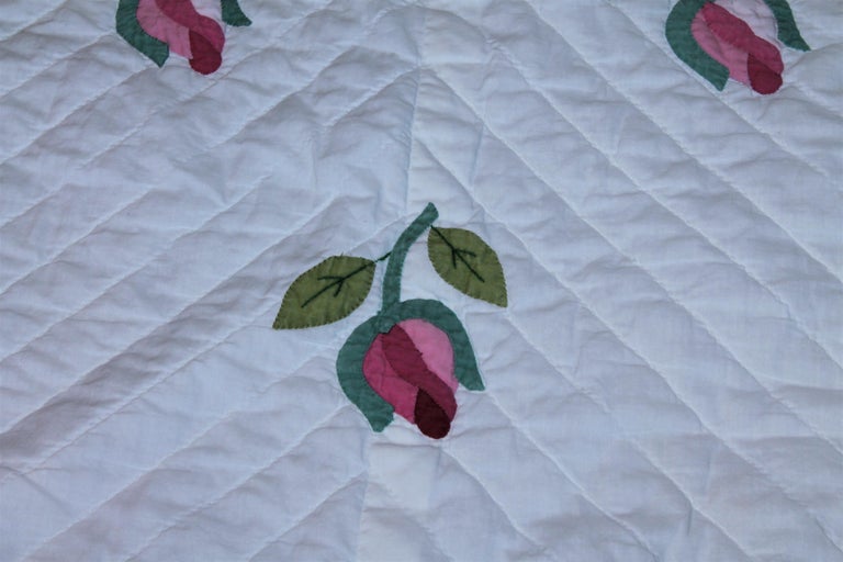 20th Century Roses Applique Quilt from Ohio For Sale at 1stDibs
