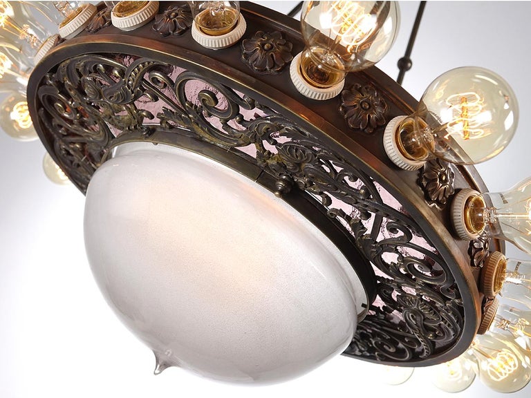 21-Bulb Marquee Chandelier, Unique Tipped Shade at 1stDibs