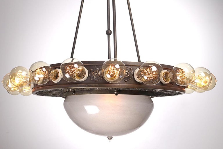 21-Bulb Marquee Chandelier, Unique Tipped Shade at 1stDibs