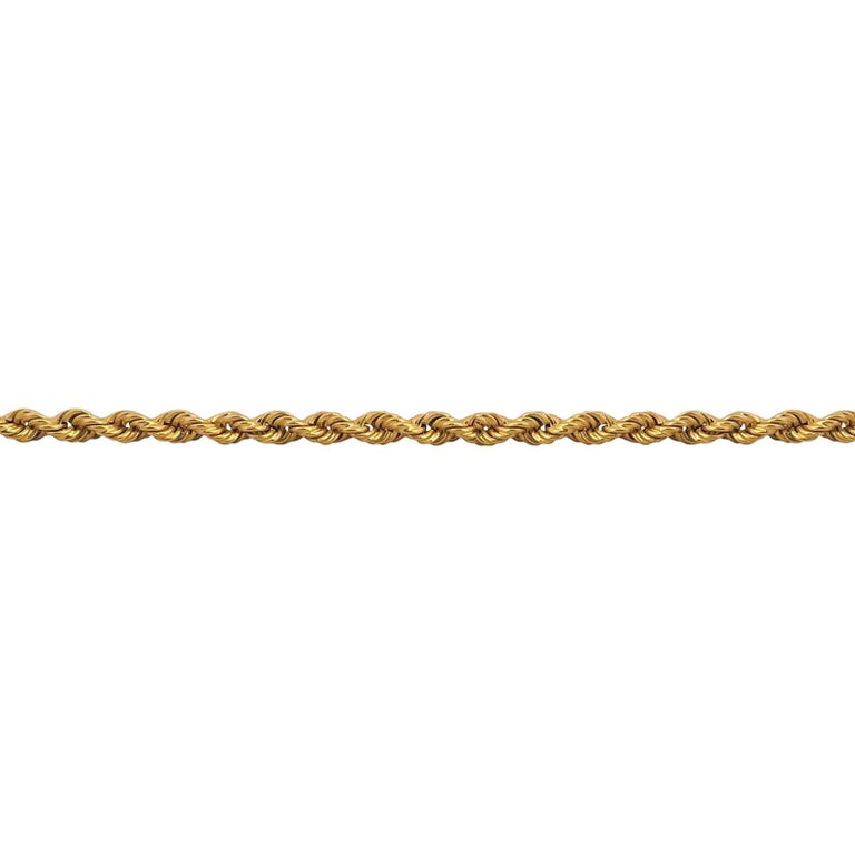 21 Karat Yellow Gold Solid Heavy Rope Chain Necklace For Sale at 1stDibs