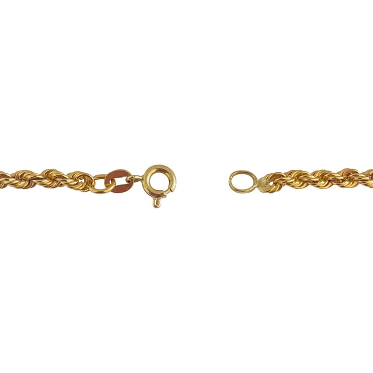 21 Karat Yellow Gold Solid Heavy Rope Chain Necklace For Sale at 1stDibs