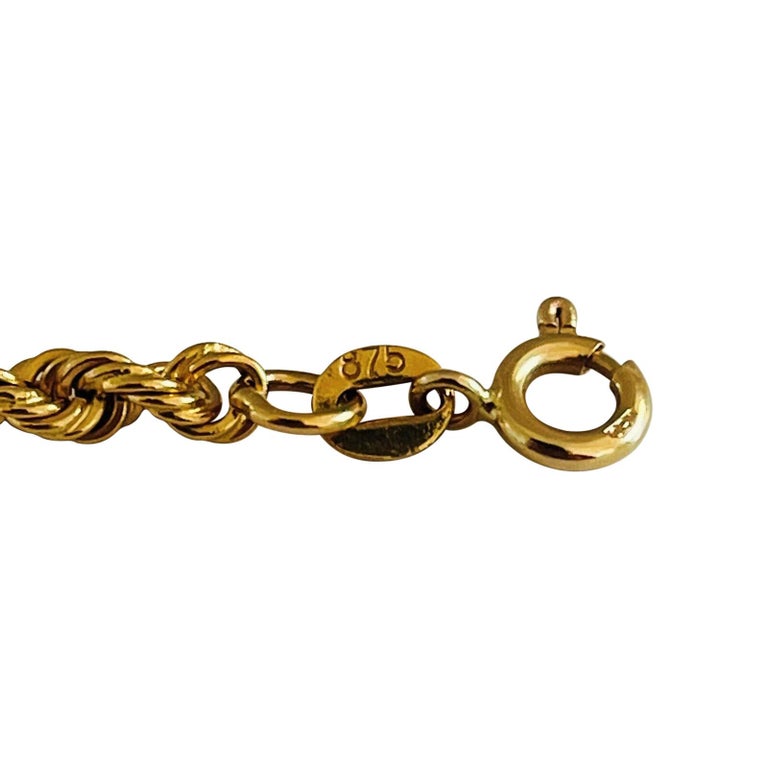 21 Karat Yellow Gold Solid Heavy Rope Chain Necklace For Sale at 1stDibs