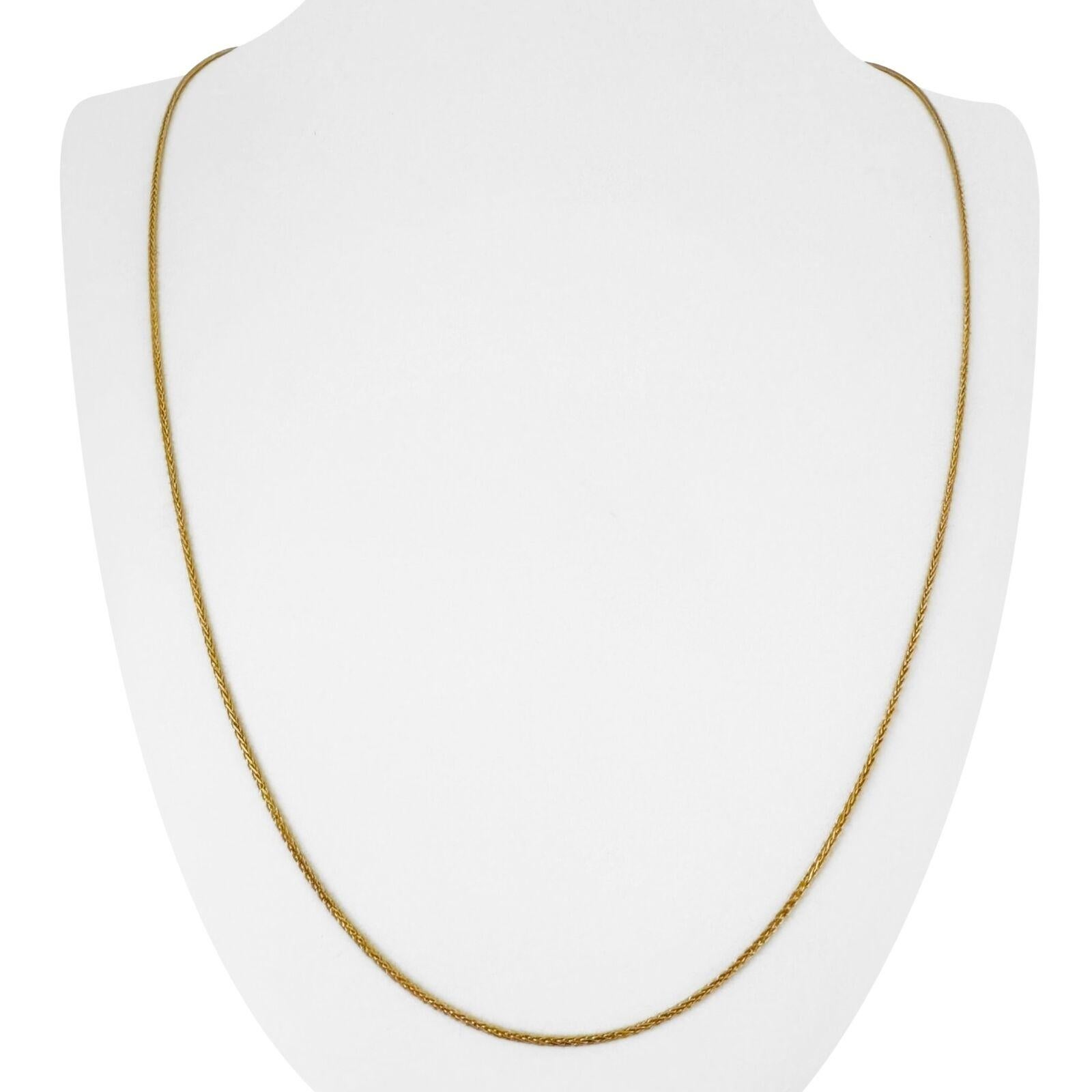 21 Karat Yellow Gold Solid Thin Wheat Link Chain Necklace For Sale at ...