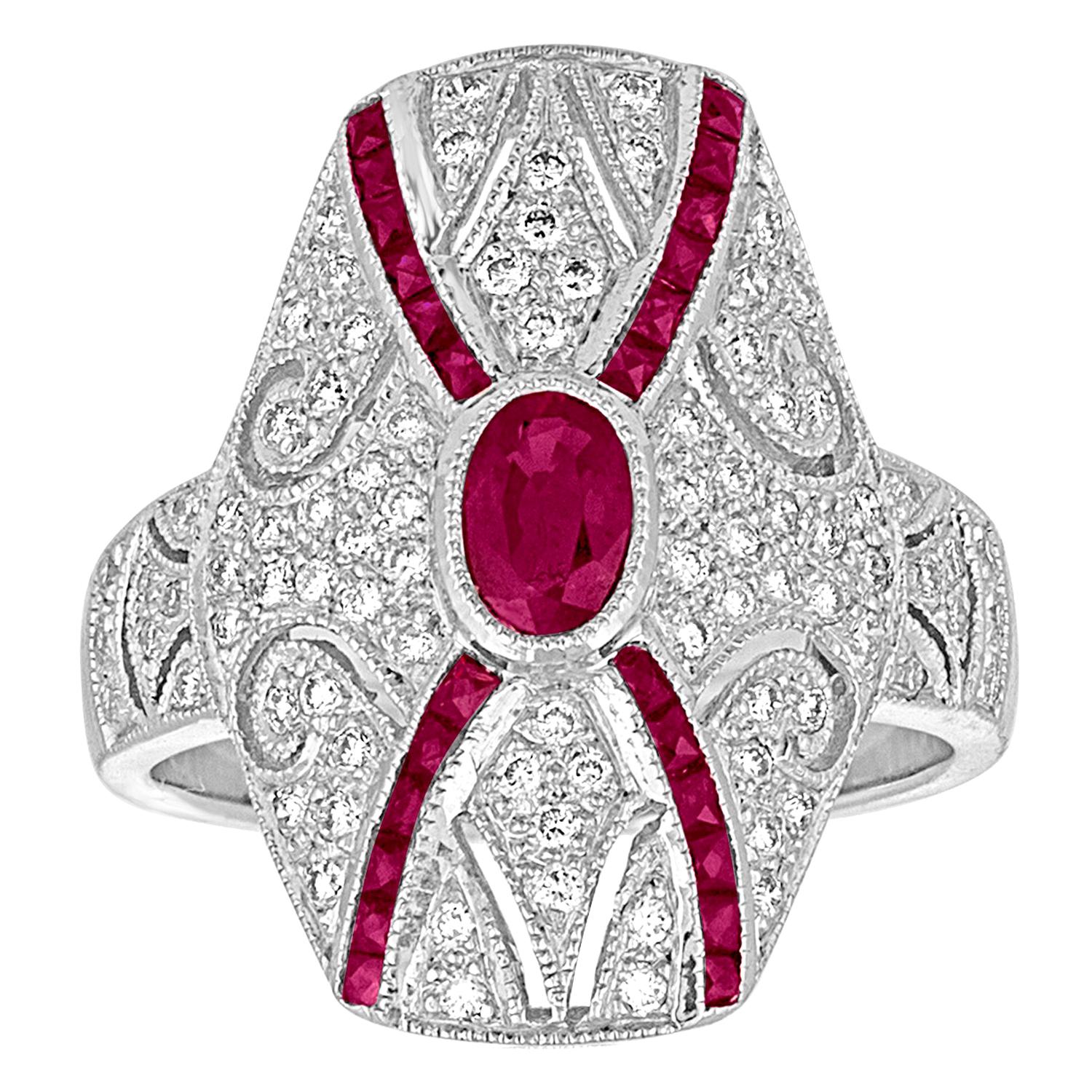 JB Star 2.10 Carat Ruby and Diamond Platinum Ring at 1stDibs