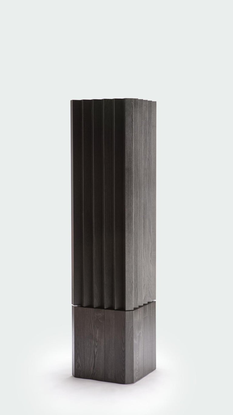 210 Wood Column with Lacquered Interiors by Cara Davide For Sale at 1stDibs