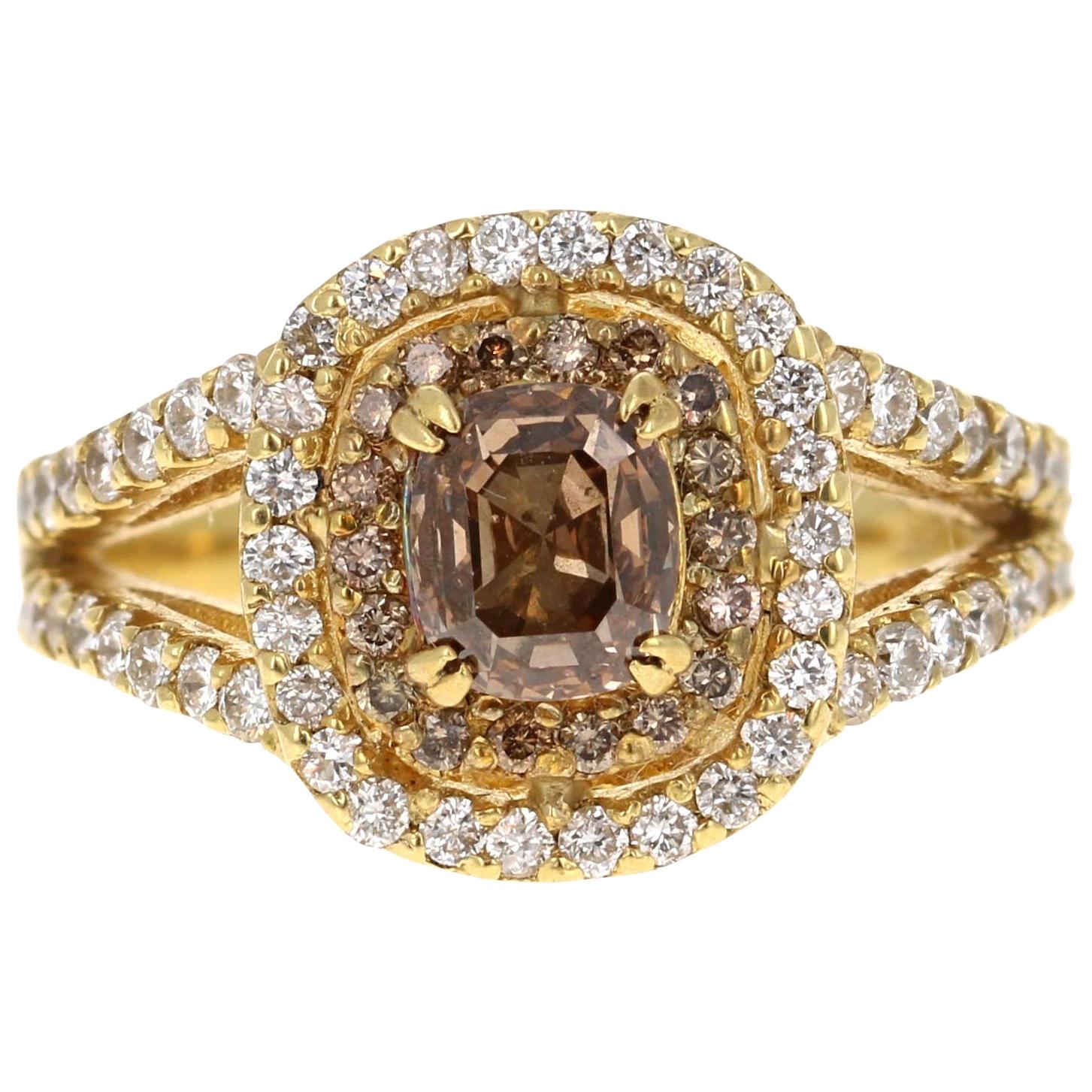 Customizable Fancy Slice Diamond 18 Karat Gold Engagement Ring For Sale ...