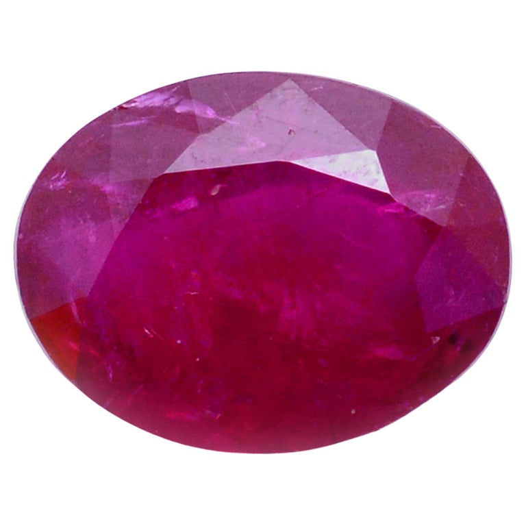 2.12 Carat Oval-Cut Burma No Heat Intense Red Ruby For Sale at 1stDibs
