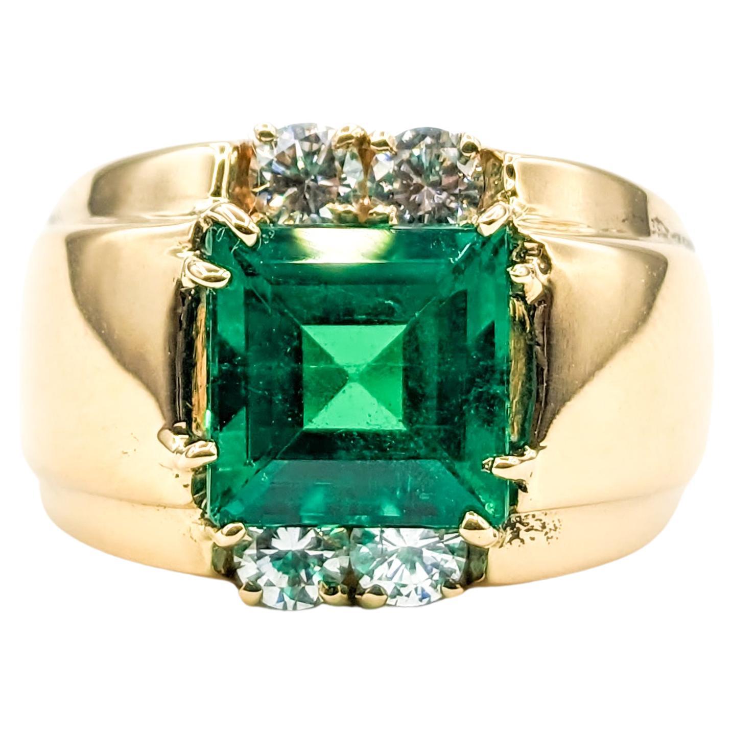 GIA 1.80ct Columbian Emerald and Diamond Halo Ring in White Gold For ...