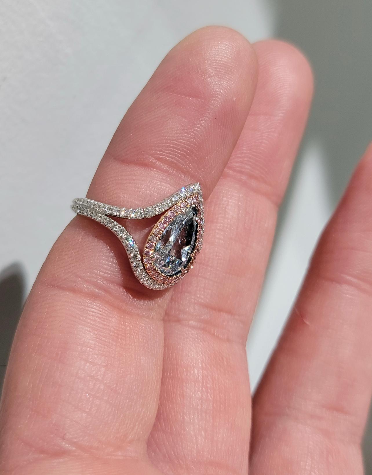 2.13ct Light Pear VVS2 GIA Ring For Sale at 1stDibs