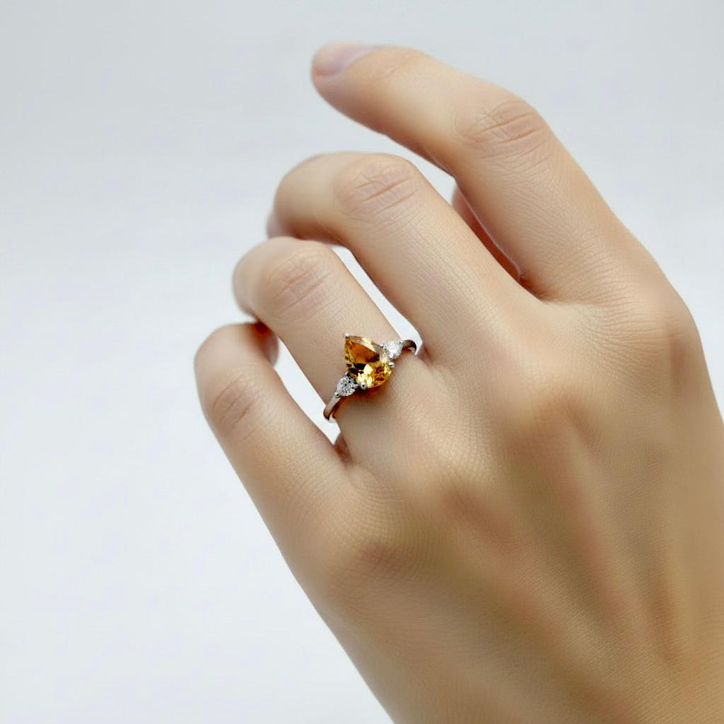2.15 CTW Natural Yellow-Orange Sapphire and Diamond Engagement Ring in ...