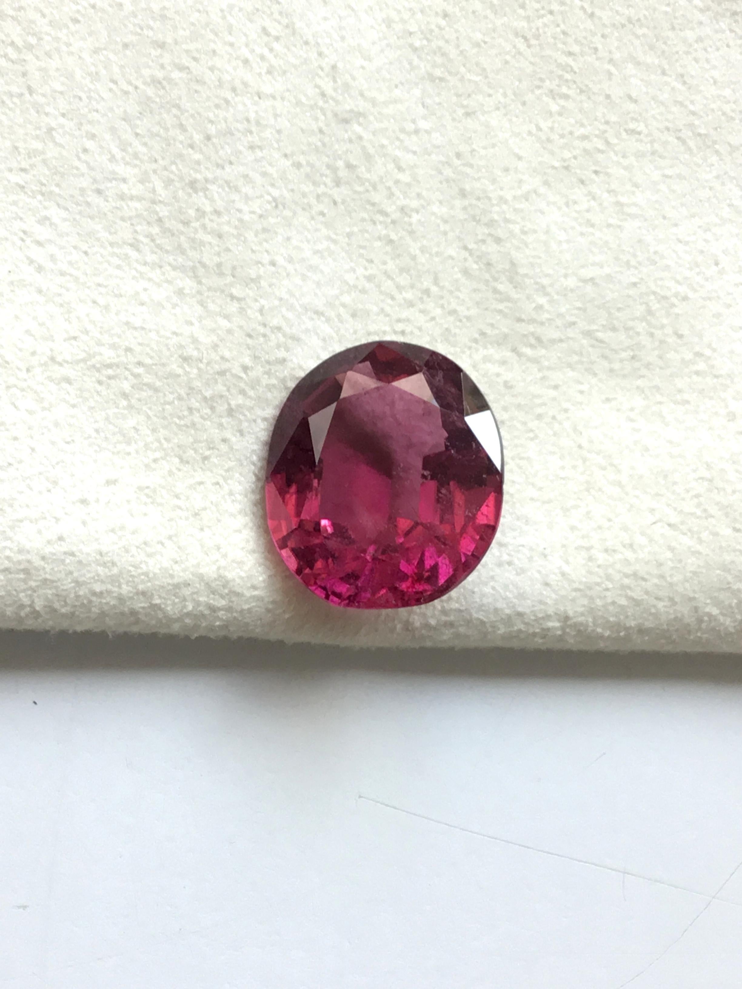 21.50 Carats Rubellite Tourmaline Oval Cut stone For Jewelry Natural ...