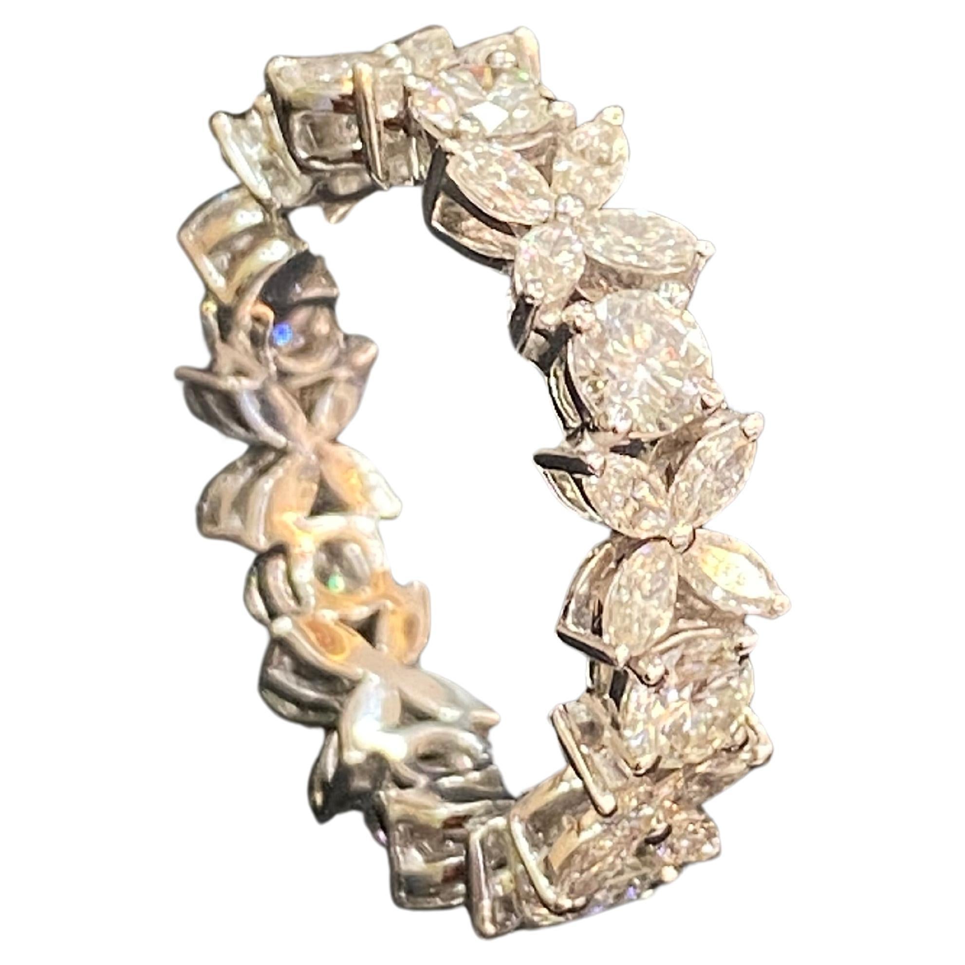 3.20 Carats F/VS1 Marquise Shape Natural Diamonds Cocktail Ring 18K ...