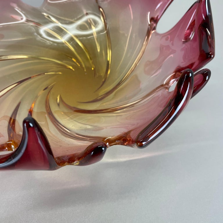 2, 1kg Glass Bowl Flame Centerpiece by Flavio Poli Attrib., Murano ...
