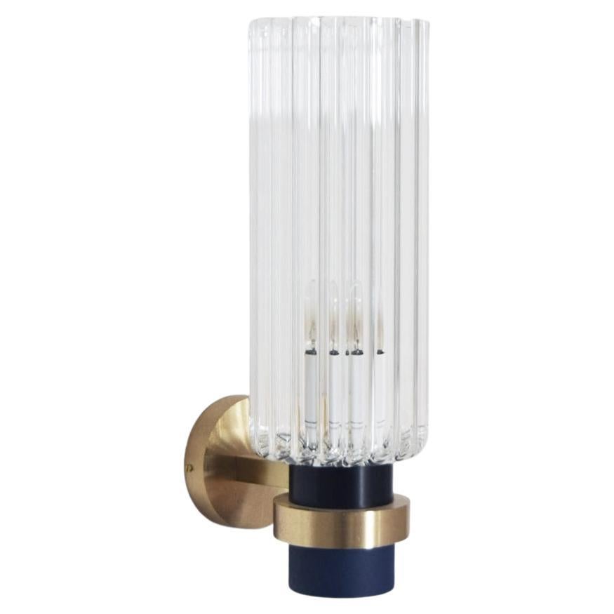21st Century Art Deco Style Wall Lamp, Sconce Amber Colored Glass ...