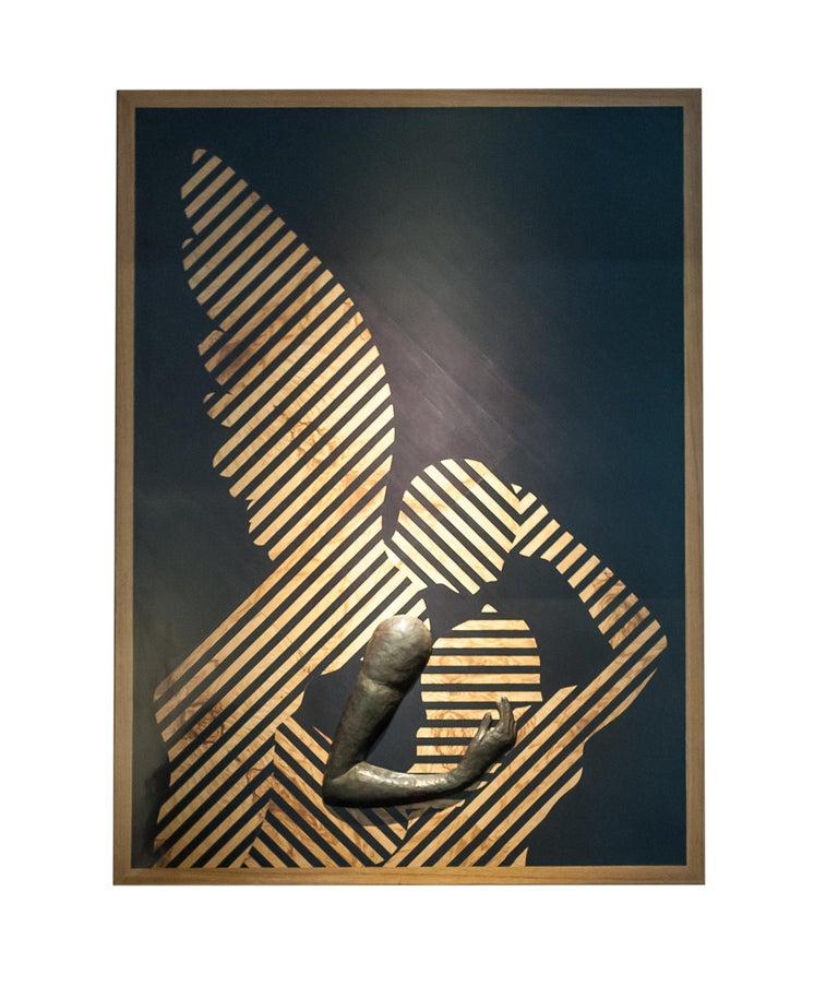 21st Century A-Braccio Inlaid Wood and Metal Framework, Made in Italy ...