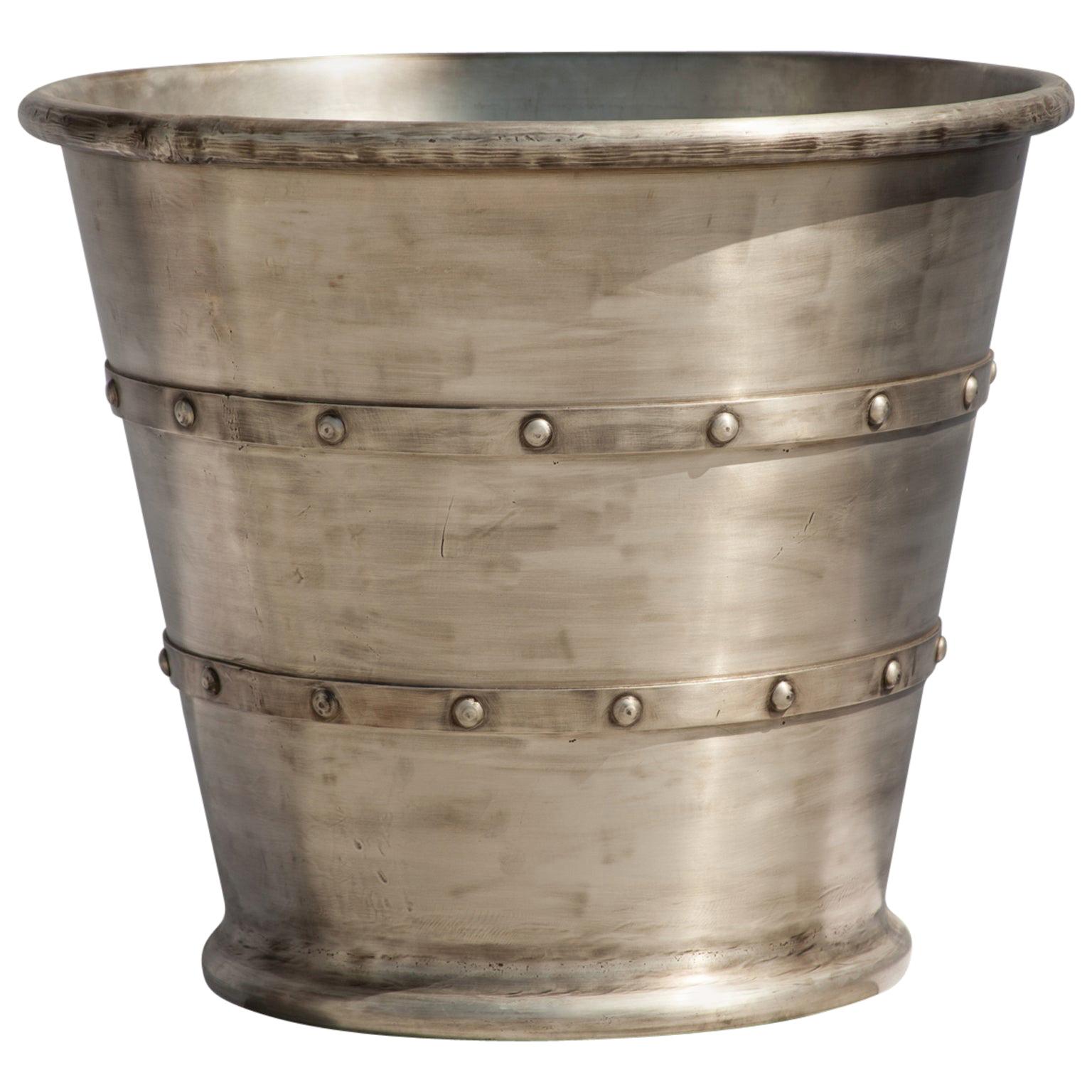 21st Century Aluminum Silver Garden Planter Jardinière For Sale at 1stDibs