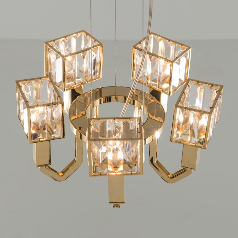 21st Century Angie Crystal and Gold Chandelier by Roberto Lazzeroni For ...