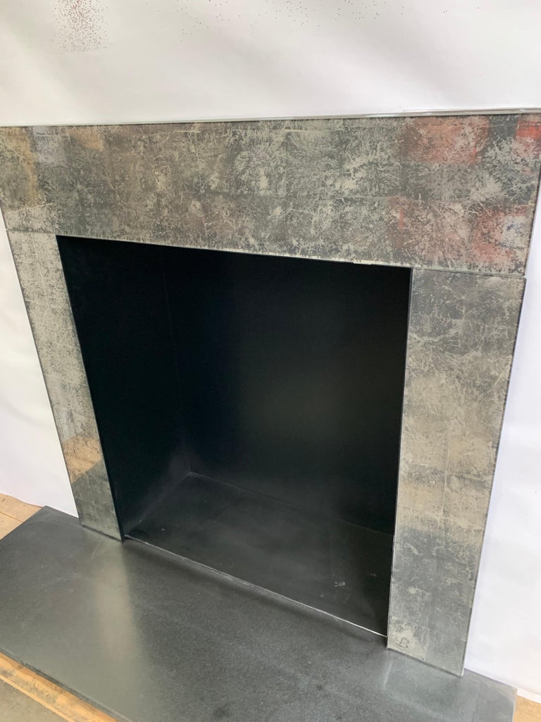21st Century Antique Glass and Steel Fireplace Insert For Sale at 1stDibs
