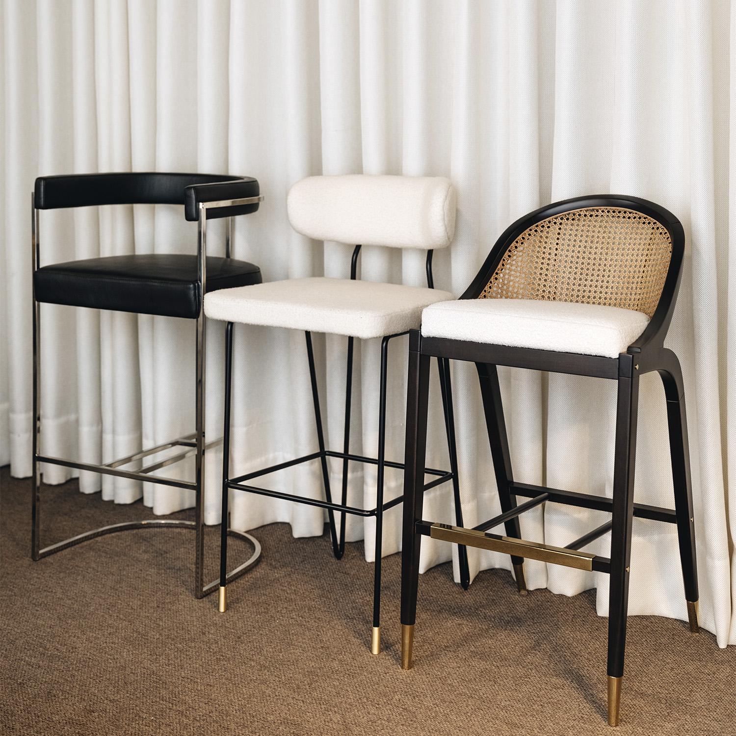 21st Century Apollo Counter Stool Black Iron Structure For Sale at 1stDibs