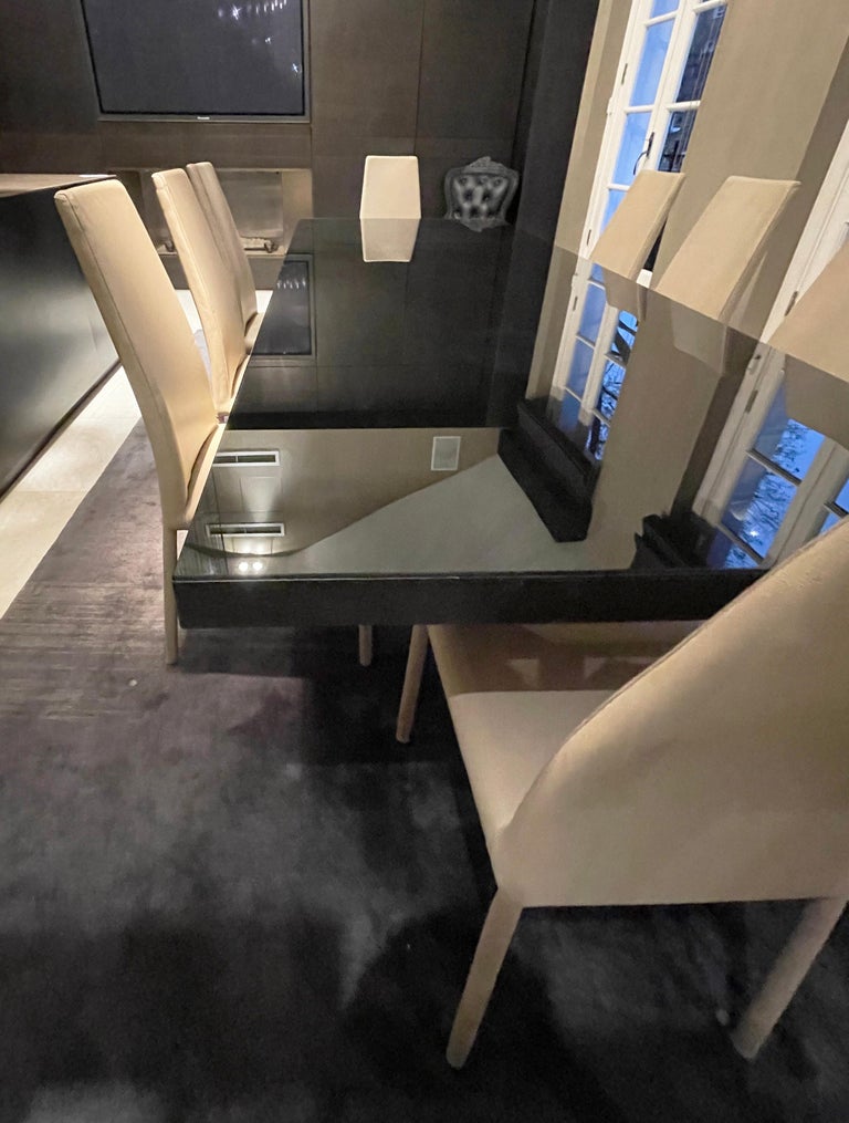 Armani Casa - Large Modernist Style Dining Table - Black Nickel and Oak ...