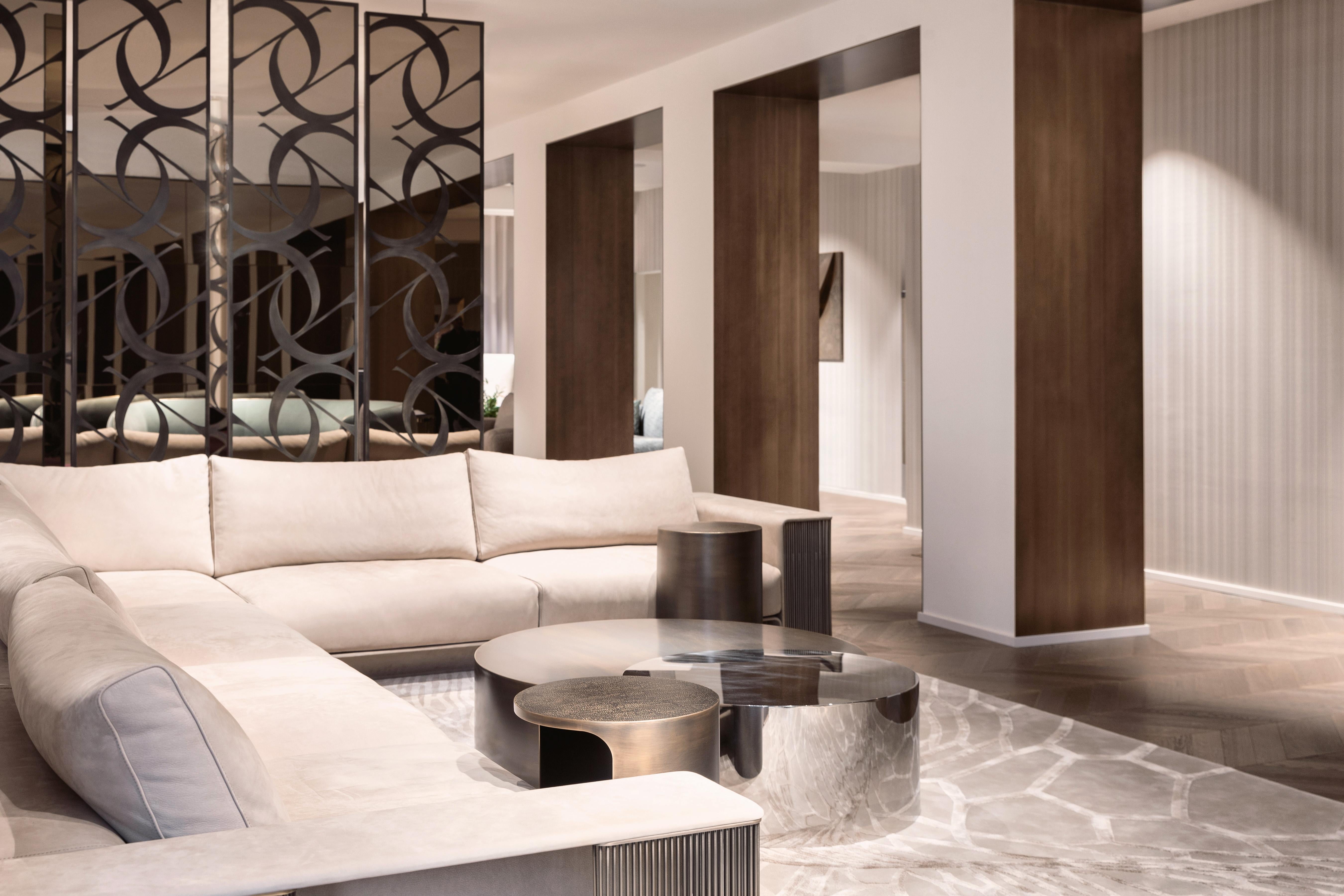 21st Century Art Deco Elie Saab Maison Hammered Brass Palace Side Table ...