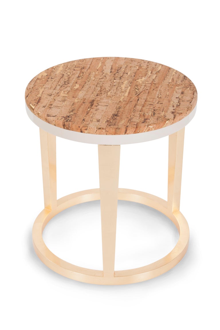 Art Deco Rubi Side Table with Gold Leaf Handcrafted by Greenapple For ...