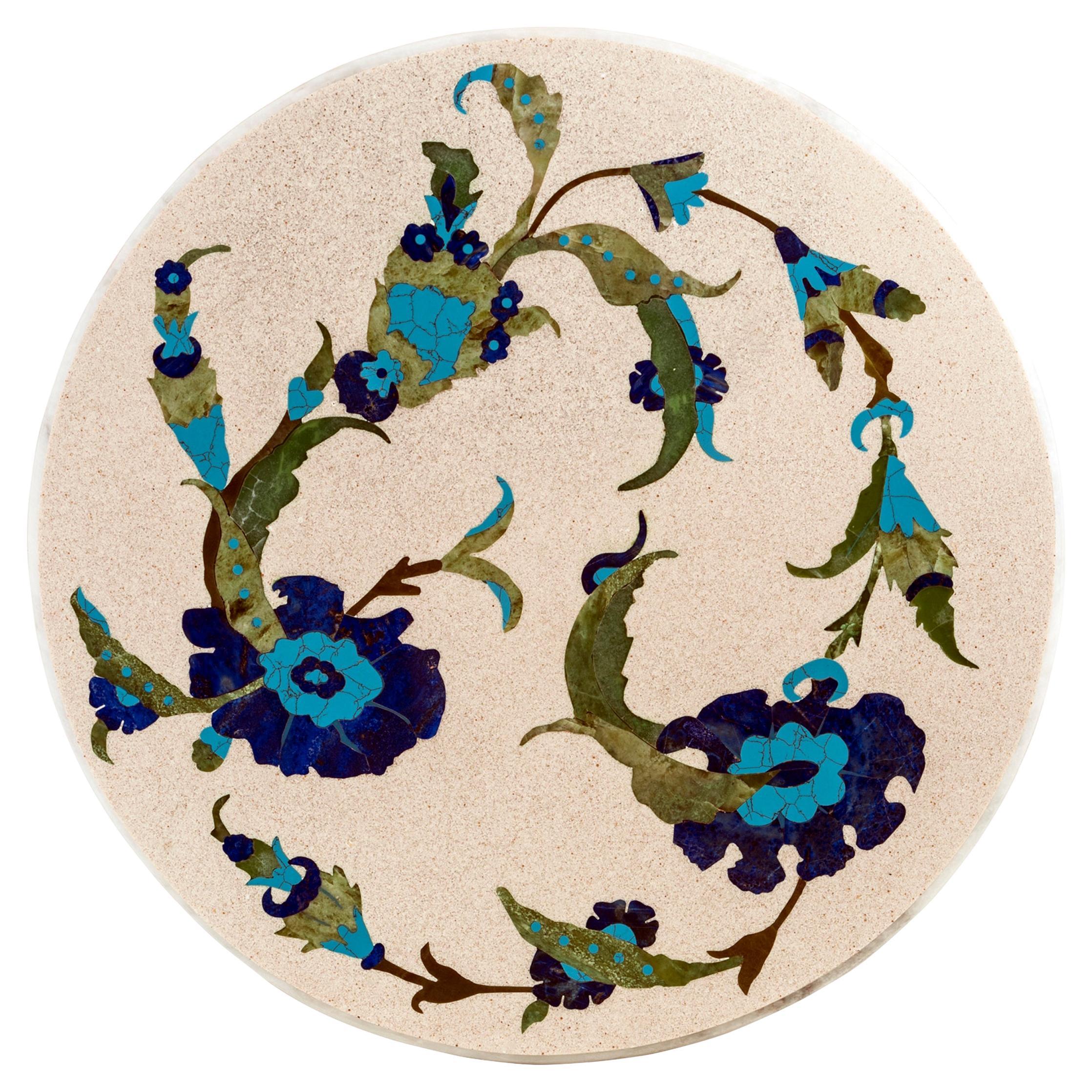 21st Century Art Iznik Lapis Jade Turquoise Semi Precious Inlay Mosaic ...