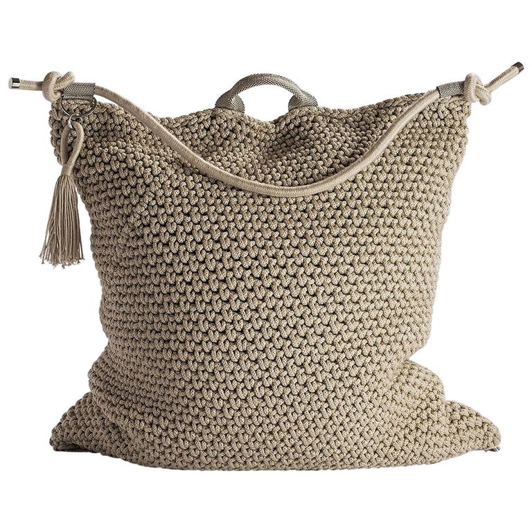 21st Century Asian Natural Cream Outdoor Indoor Handmade Bag Cushion ...