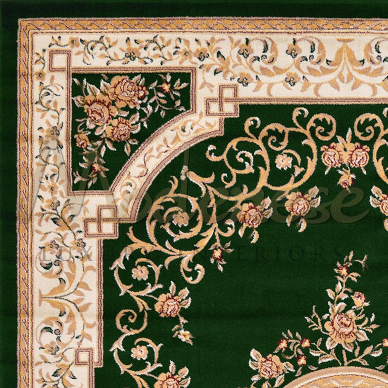 21st Century Bamboo Silk Handknotted Rug by Modenese Interiors, Green ...