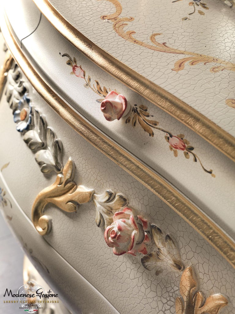21st Century Baroque Venetian Handpainted Four Door Wardrobe by ...