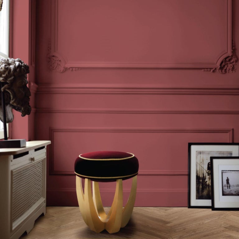 21st Century Betty Stool Cotton Velvet Pinewood For Sale at 1stDibs