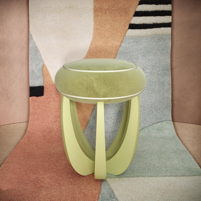 21st Century Betty Stool Cotton Velvet Pinewood For Sale at 1stDibs