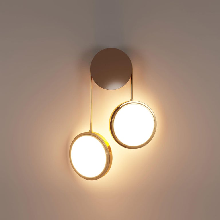 21st Century Blox Wall Lamp Brass Glass For Sale at 1stDibs