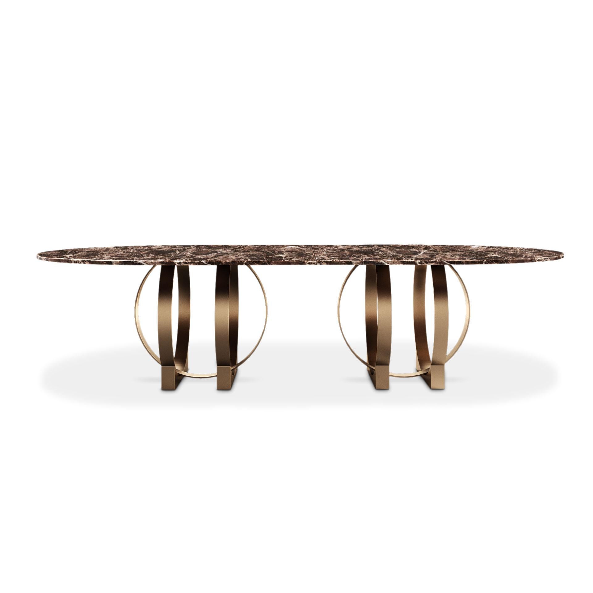21st Century Boulder Dining Table Marble and Brushed Brass For Sale at ...