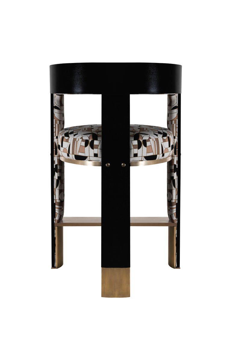 21st Century Brooklyn Bar Stool Black Ashwood Dobby Textile For Sale at ...