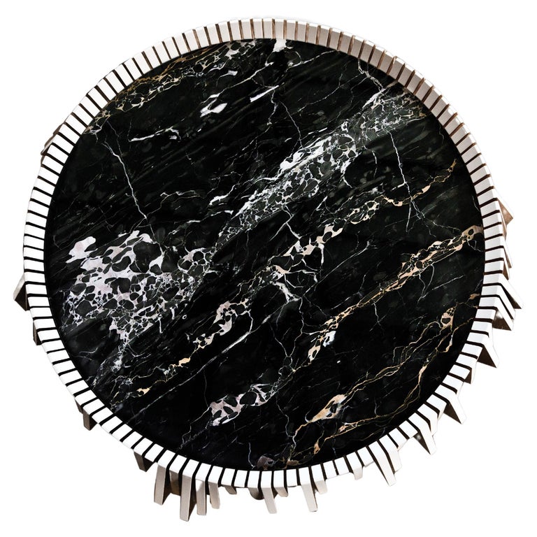 21st Century Brutalist Handcrafted Marble and Gold Utopia Coffee Table ...